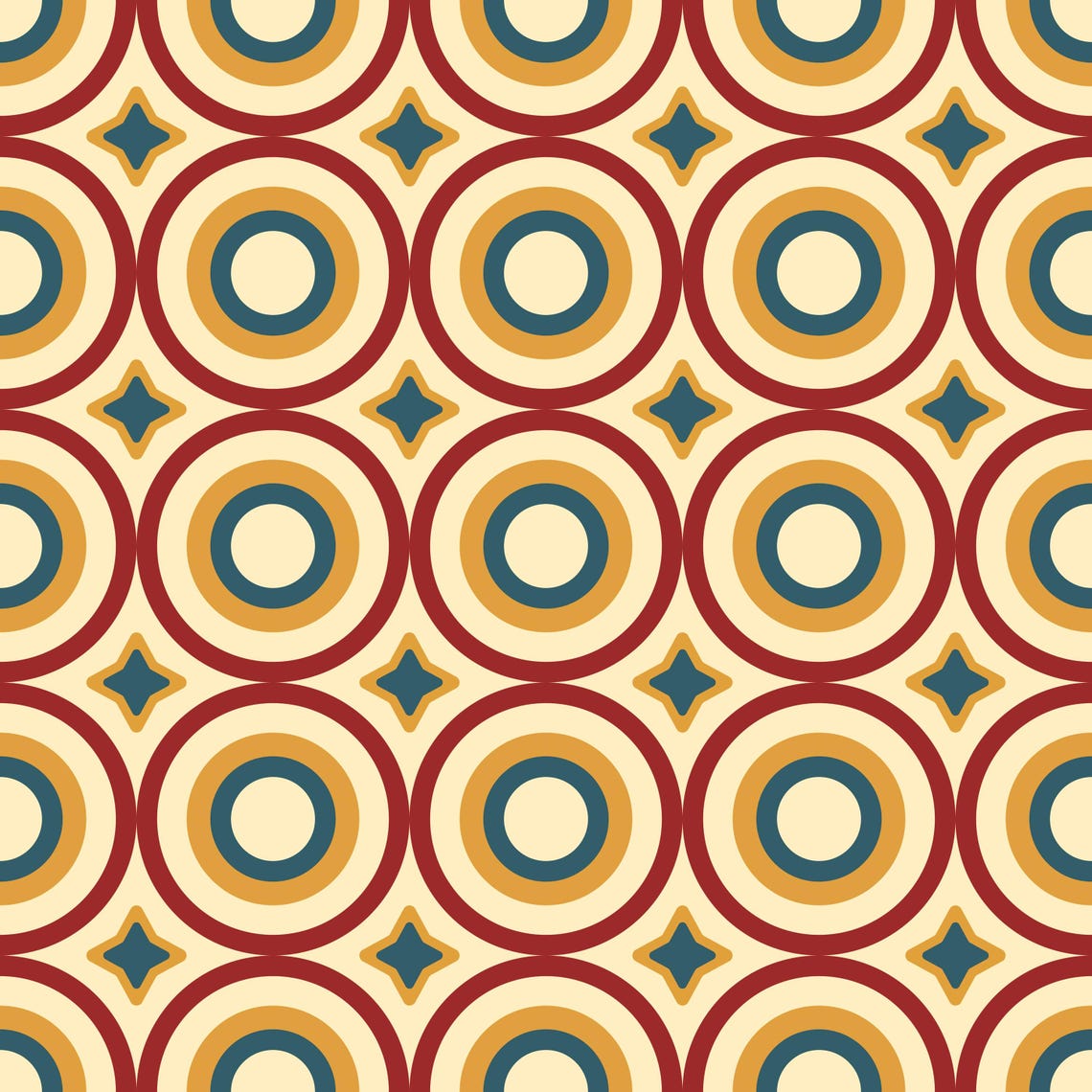 Retro Circles Seamless Pattern, Retro Seamless Pattern, Retro Geometric ...