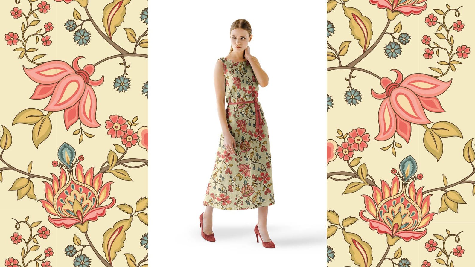 Trailing Floral Seamless Pattern: Indian Chintz Style Surface Designs ...