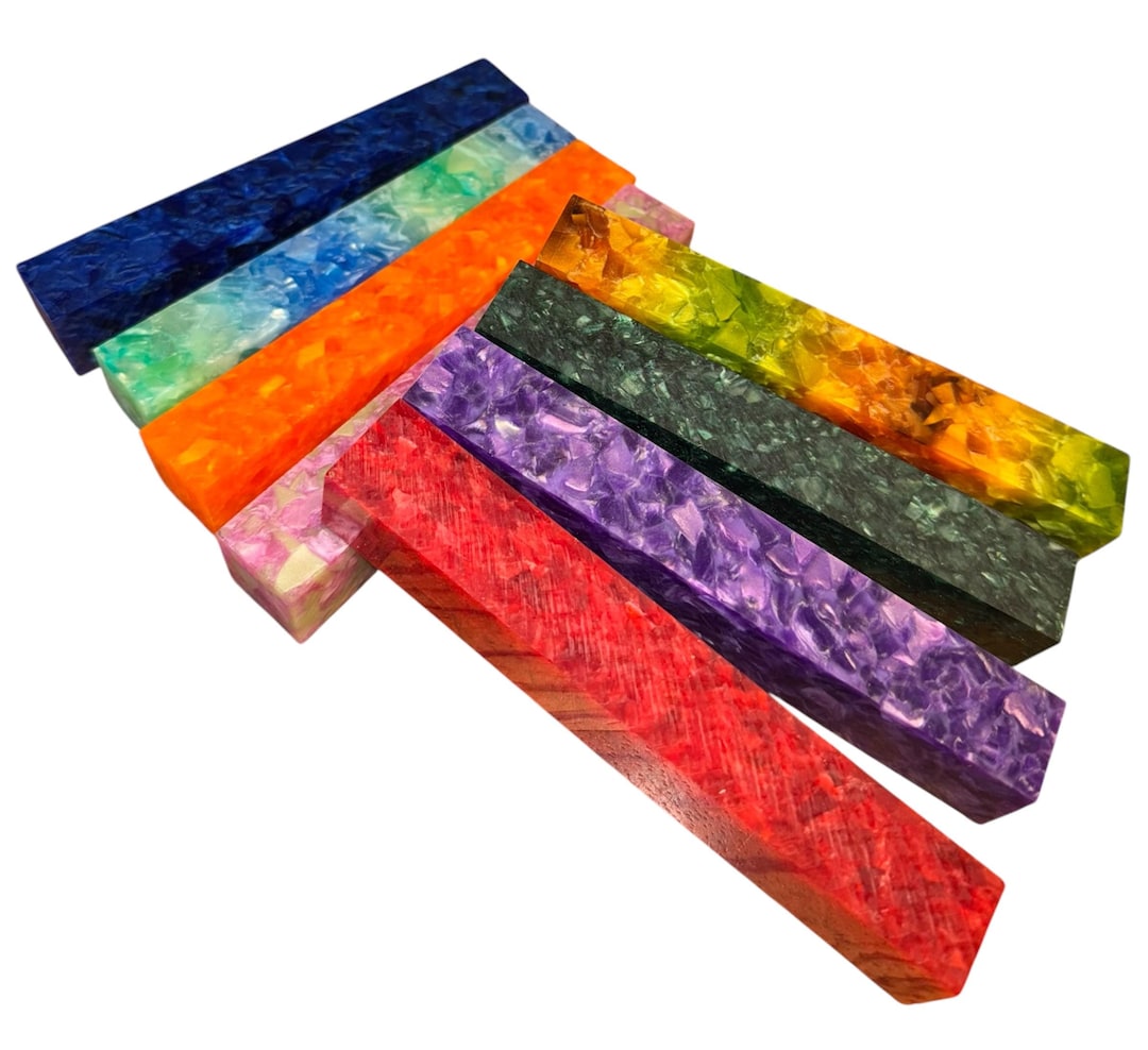 Pen Blank Made of Acrylic 2x2x12-13 Cm, Crushed Acrylic Pen Blank, DIY ...