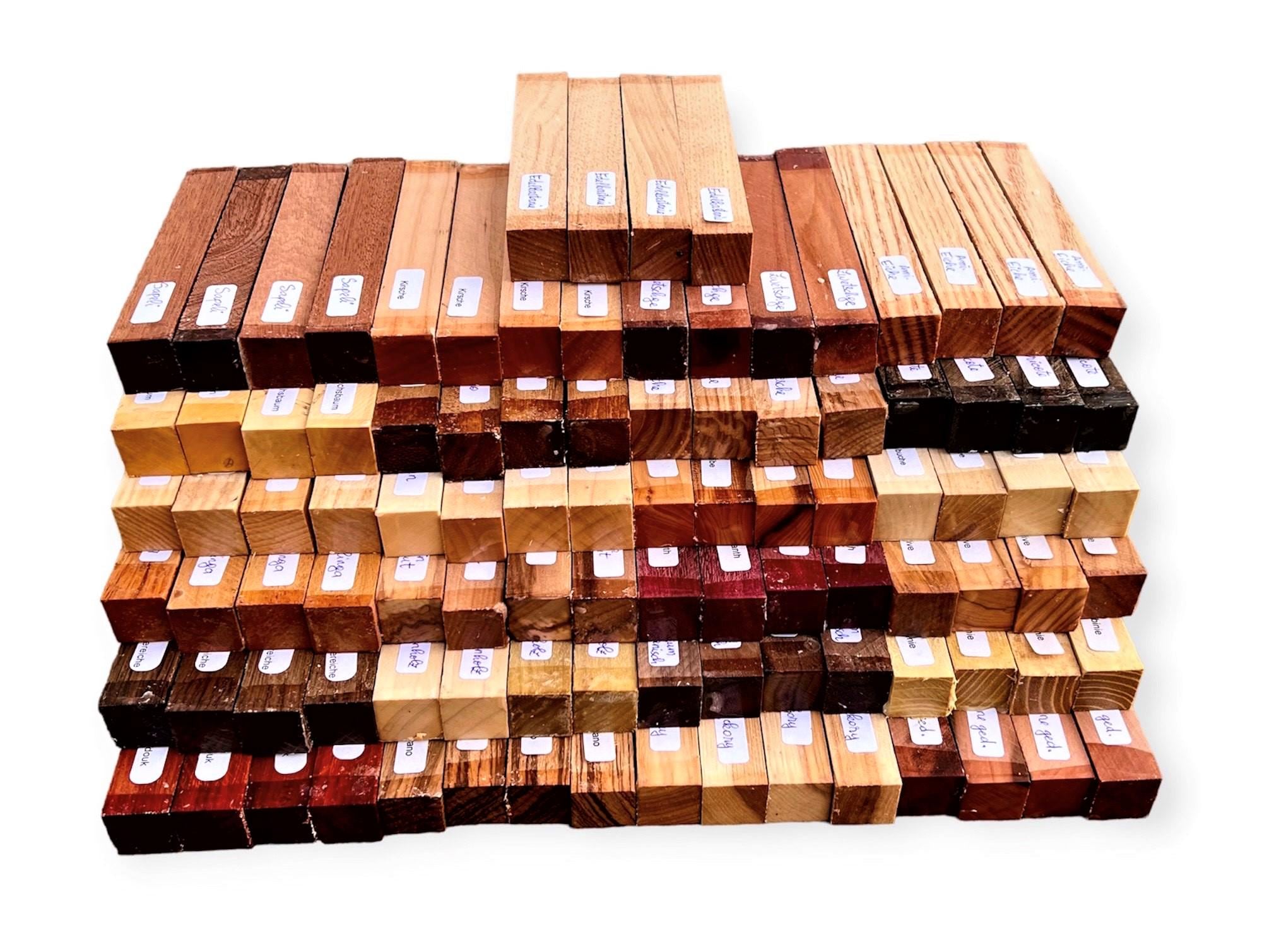Pen Blank Set 50 Pieces Mixed 2x2x12cm - Turning Wood for Pens, Pen ...