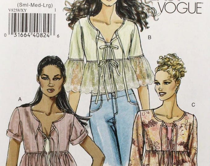 Vogue Sewing Pattern 8258, Misses' Jacket With Sleeve and Lower Edge ...