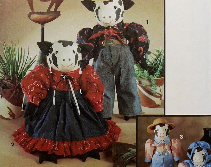 Simplicity Sewing Pattern 8269 Decorative 19" Tall Cows and Clothing ...