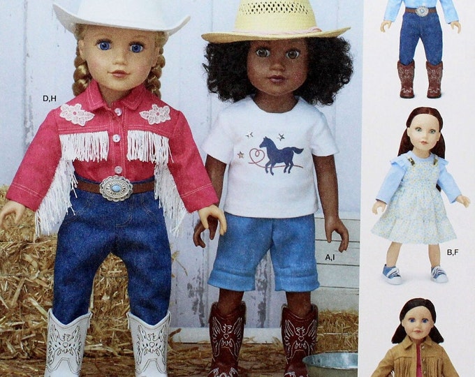 Simplicity Sewing Pattern 9728, Doll Clothes for 18 Dolls Sewing ...
