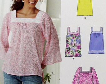 New Look Sewing Pattern 6891, Misses' Easy Pullover Tops With Neckline ...