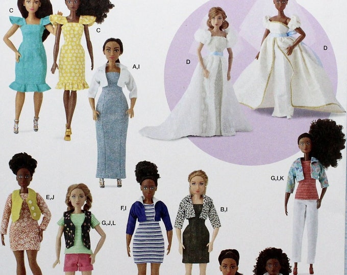 Simplicity Sewing Pattern 9769, Doll Clothes for 11-1/2 Curvy and Slim ...