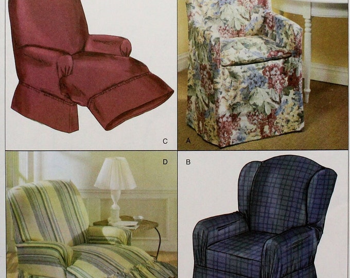 Mccall's Sewing Pattern 4069, Chair Covers Recliner Wingback and ...