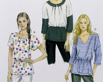 Simplicity Sewing Pattern 8523, Misses' Pullover Top With Neckline and ...