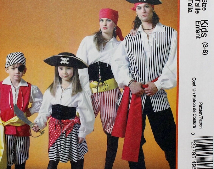Mccall's Sewing Pattern 4952, Boys' and Girls' Pirate Costume Sewing ...