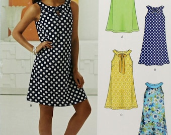 Butterick Sewing Pattern 6727, Misses' Mock Button Front Dress, Uncut ...