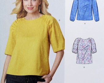 New Look Sewing Pattern 6808, Misses' Easy Tops With Neckline and ...