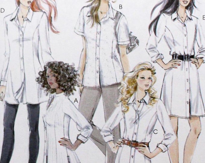 Butterick Sewing Pattern 5284, Misses' Shirt With Sleeve Variations ...
