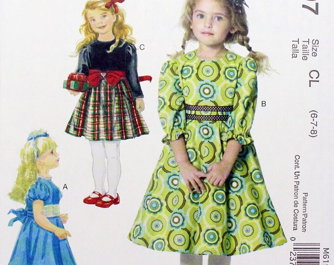 Mccall's Sewing Pattern 6197, Girls' Dresses With Flared Skirt, Uncut ...