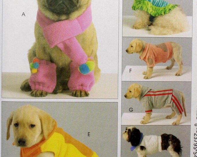 Mccall's Sewing Pattern 5776, Dog Coat, Scarf and Leg Warmers, Uncut/ff ...