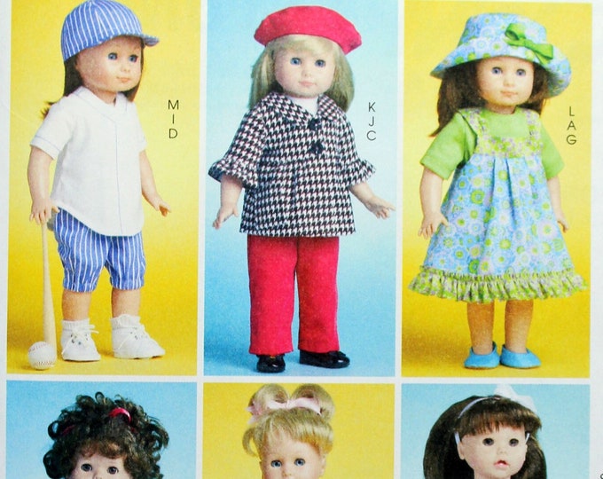 Mccall's Sewing Pattern 6137, Doll Clothes Sewing Pattern for 18 Dolls ...