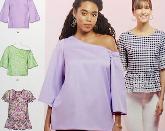 Simplicity Sewing Pattern 2892, Misses' Easy Tops With Neckline ...