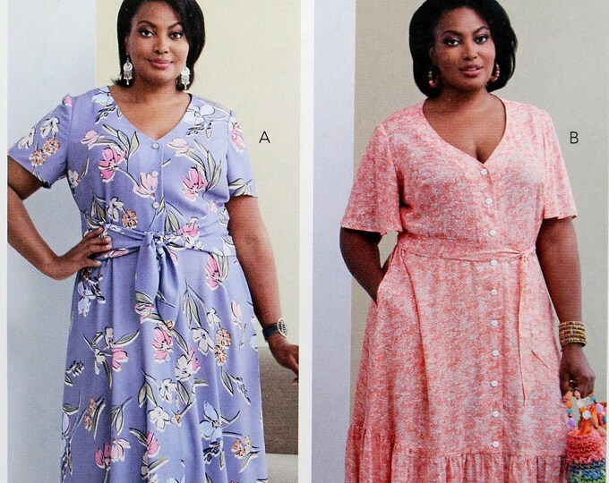 Butterick Sewing Pattern R10637, Women's V-neckline Dress Sewing ...