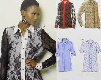 Butterick Sewing Pattern 5284, Misses' Shirt With Sleeve Variations ...