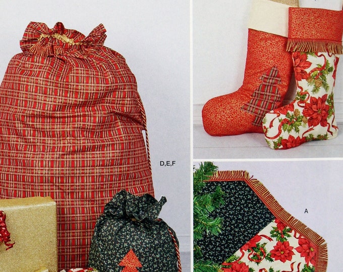 Simplicity Sewing Pattern R10357, Holiday Tree Skirt, Stockings, Mantle ...