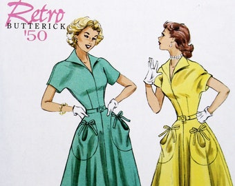 Butterick Sewing Pattern 5953, Misses' Easy Retro Wrap Dress, Uncut/ff ...
