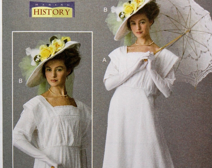 Butterick Sewing Pattern 6610, Misses' Historical Dress and Hat Costume ...