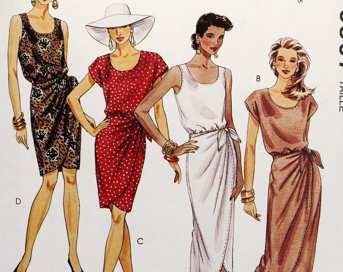 Mccall's Sewing Pattern 6507, Misses' Mock Sarong Dress Sewing Pattern ...