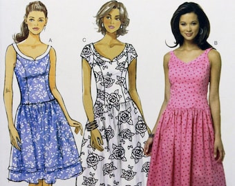 Butterick Sewing Pattern 6727, Misses' Mock Button Front Dress, Uncut ...