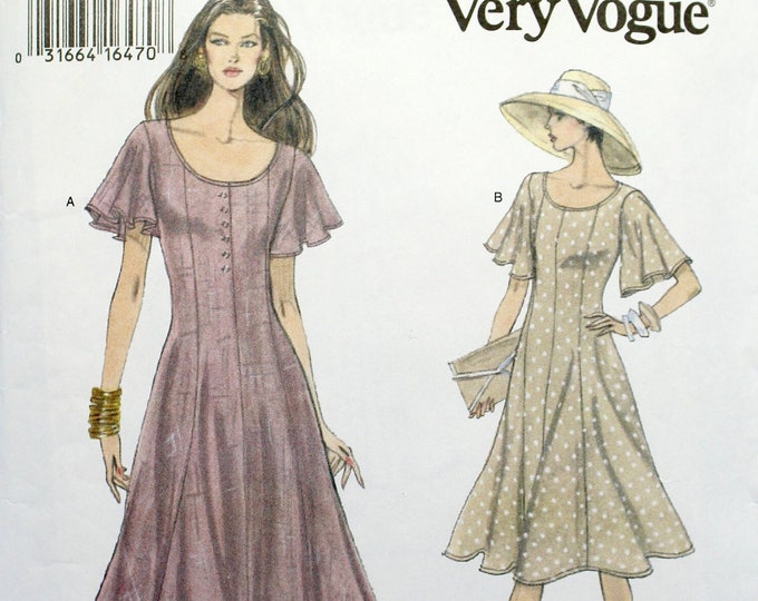 Vogue Sewing Pattern 8696, Misses' Flared Dress Loose-fitting Semi ...