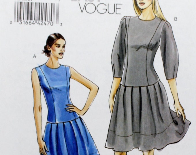 Vogue Sewing Pattern 8510, Misses' Dress With Lined Bodice and Pleated ...