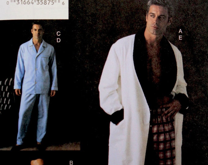 Vogue Sewing Pattern 7660, Men's Robe, Belt, Sleep Top, Pants and ...