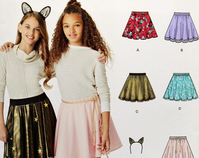 New Look Sewing Pattern 6539, Tween Girls' Elastic Waist Skirts, Animal ...