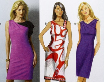 Sz 6/8/10/12/14 Butterick Dress Pattern B5981 Misses' Lined, V-neckline ...