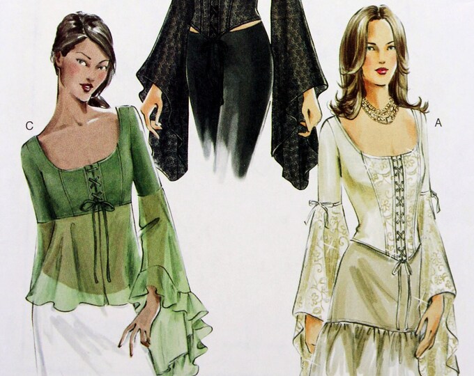 Vogue Sewing Pattern 7733, Misses' Front Laced Top With Flared Lower ...