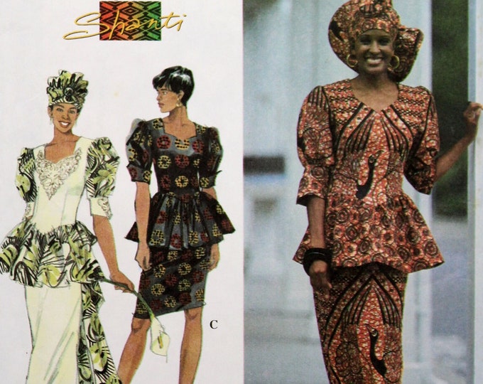 Simplicity Sewing Pattern 7055, Misses' African Two Piece Gown or Dress ...