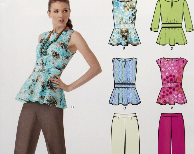 New Look Sewing Pattern 0183, Misses' Slim Pants and Peplum Top Sewing ...