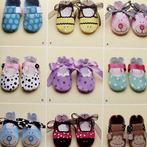 Simplicity Sewing Pattern 2491, Baby Fabric Shoes, 9 Different Styles ...