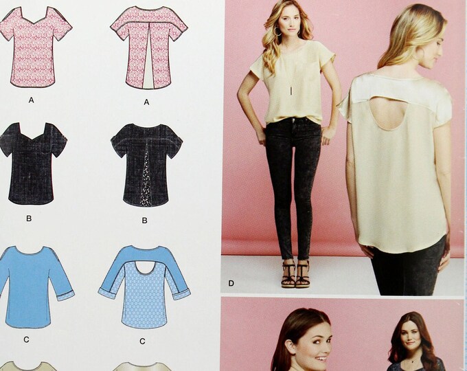 Simplicity Sewing Pattern S0419, Misses' Tops With Back Inverted Pleat ...