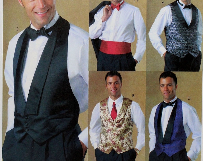 Mccall's Sewing Pattern 4321, Men's Formal Vests, Bow Tie and ...