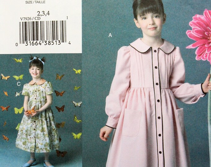 Vogue Sewing Pattern 7926, Children's Easy Front Button Dress, Child's ...