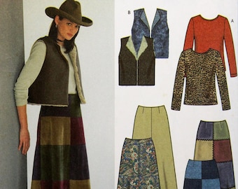 Uncut 2000 Simplicity Sewing Pattern 9328 Size 8-14 Misses' Vest, Skirt ...