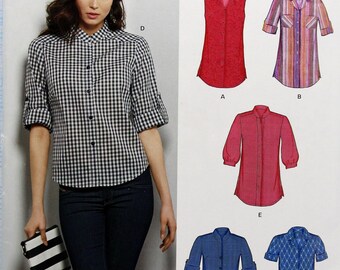 New Look Sewing Pattern 6407, Misses' Easy Front Button Shirt With ...