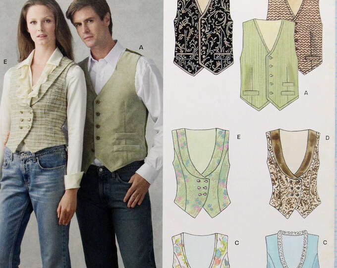 New Look Sewing Pattern 6659, Misses' and Men's Vests Sewing Pattern ...