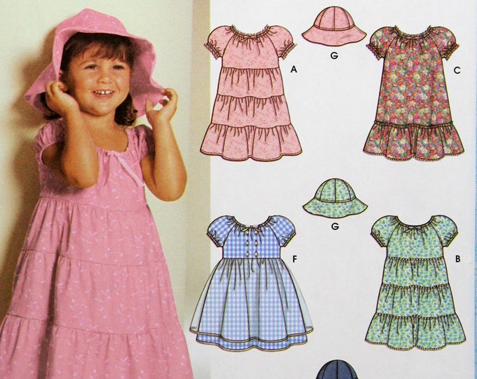 Simplicity Sewing Pattern 5695, Toddler's Easy Dresses and Hat ...