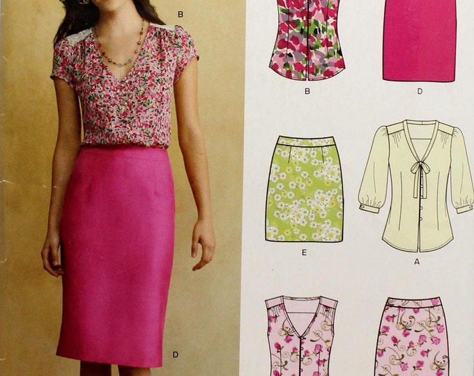 New Look Sewing Pattern 6107, Misses' Front Button Blouse and Pencil ...