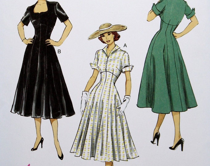 Butterick Sewing Pattern 6018, Misses' Retro Raised Waist Dress With ...