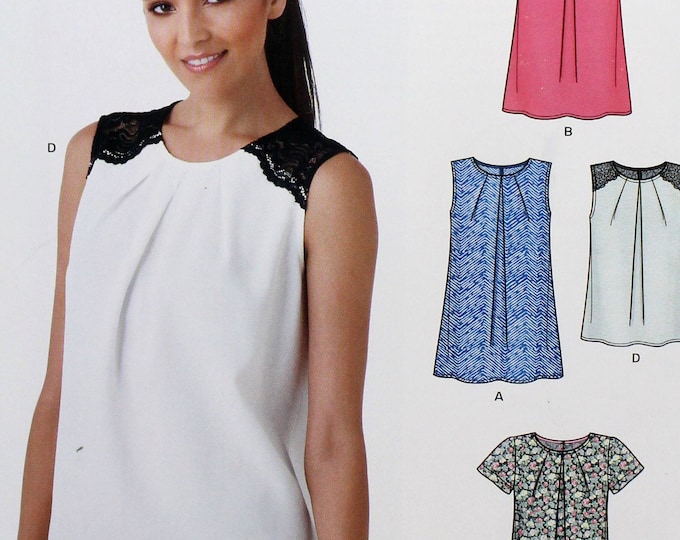 New Look Sewing Pattern 6344, Misses' Tops With Inverted Front Pleat ...