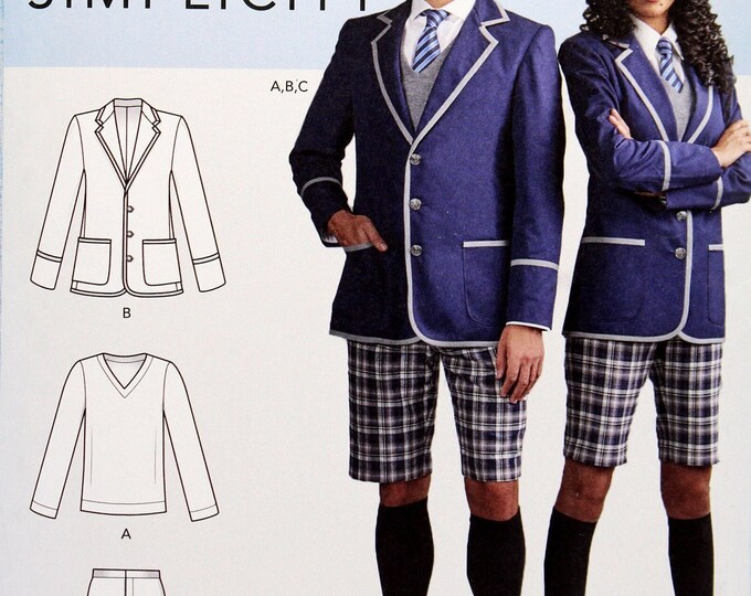 Simplicity Sewing Pattern 9094 School Uniform Costume, Misses' Men's ...