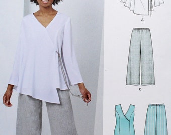 New Look Sewing Pattern 6163, Misses' Sleeveless Top, Straight Pants ...