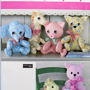 Simplicity Sewing Pattern 2613, Stuffed Animals, Elephant, Giraffe, Pig ...
