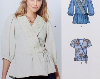 New Look Sewing Pattern 6212, Misses' Front Button Top With Neckline ...