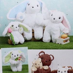 Simplicity Sewing Pattern 9941, Plush Bears and Bunnies in Three Sizes ...